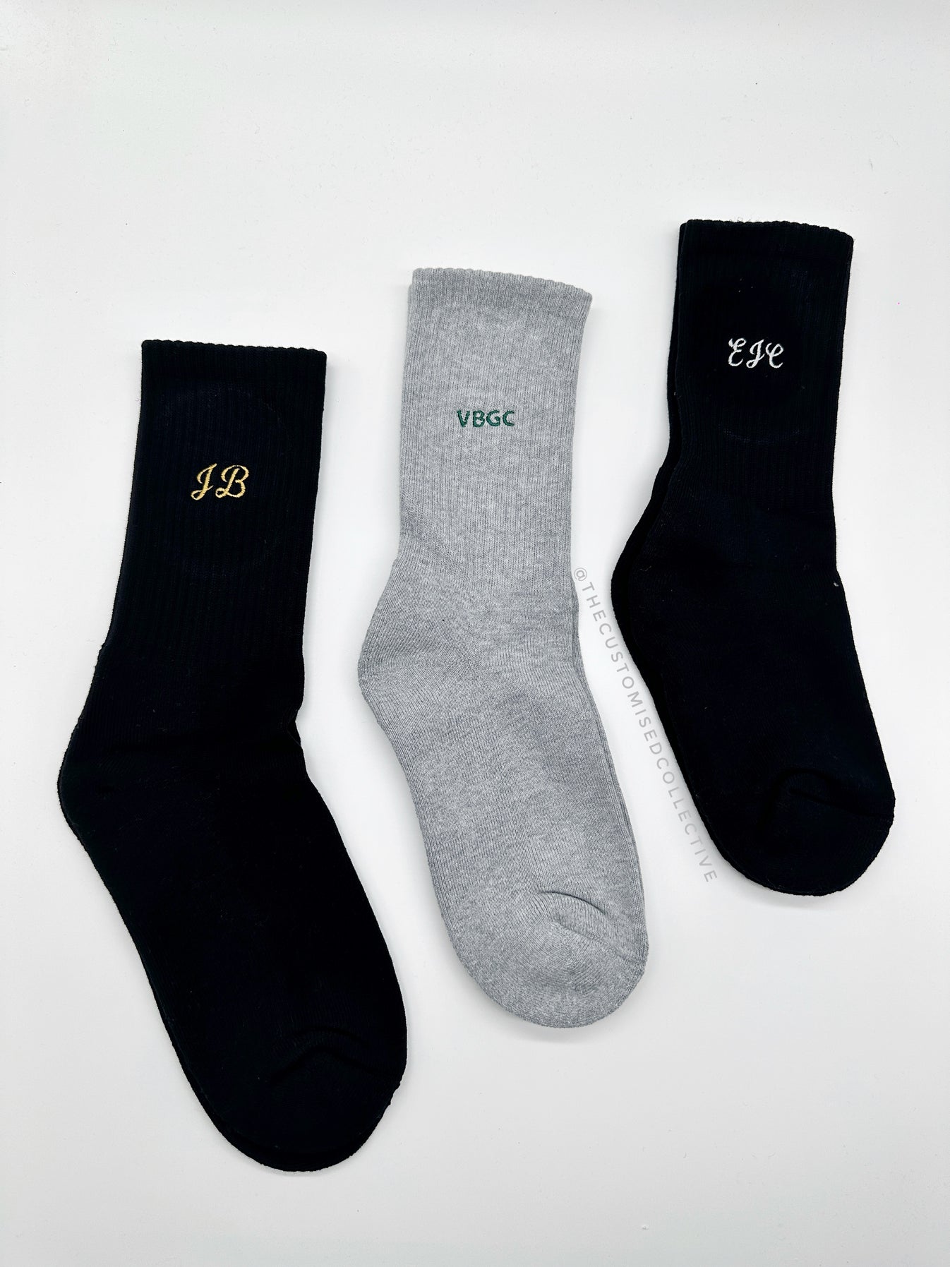 Personalised socks with initial embroidery – Thecustomisedcollective